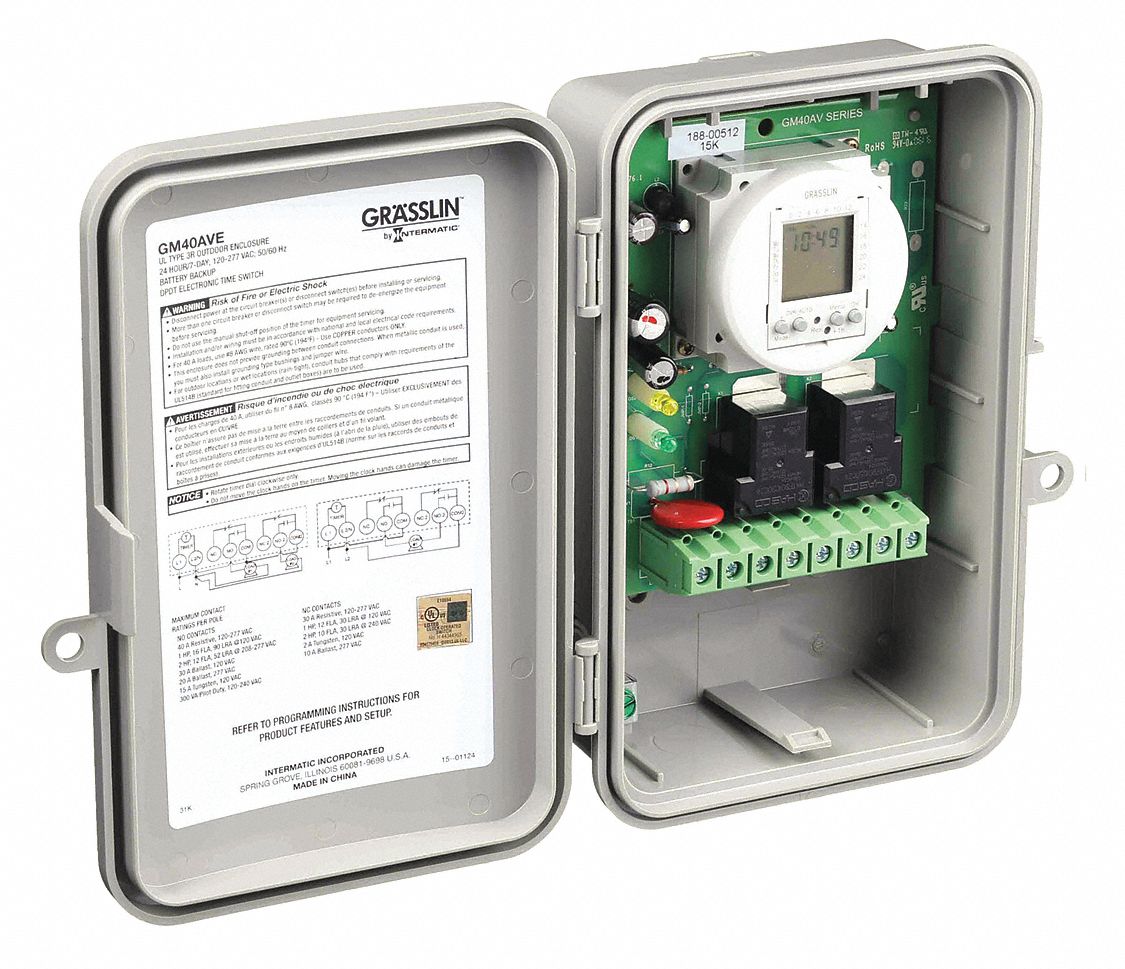 INTERMATIC, 7 day, 120-277V AC, Electronic Timer - 6KFG4|GM40AVE - Grainger