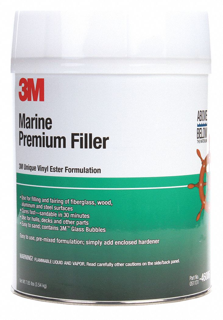 3M Marine Premium Filler, 1 gal Size, Light Yellow Color, Container ...