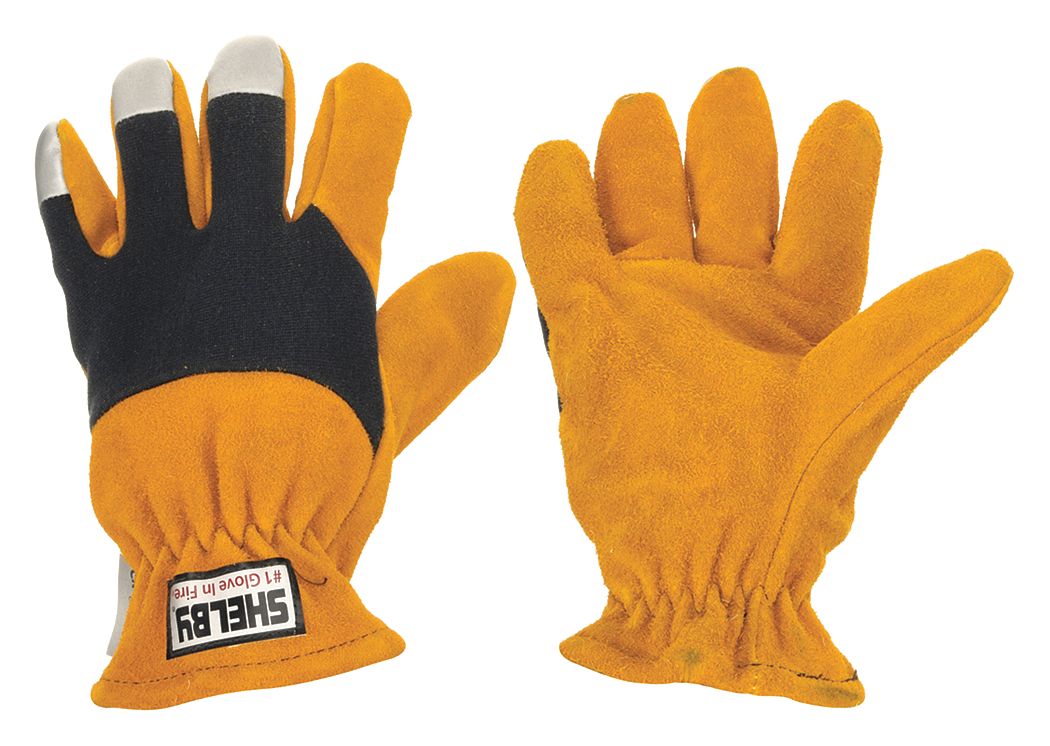 SHELBY, Cowhide Leather Palm, Scotchlite, Firefighter Gloves - 6KHW8 ...