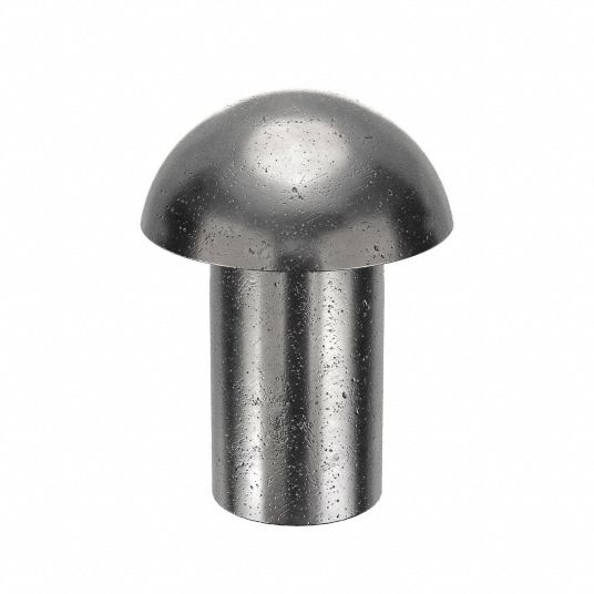 Inch, Dome, Solid Rivet,5/8 in L,Dome,PK25 - 6KU18|351210U.1 - Grainger