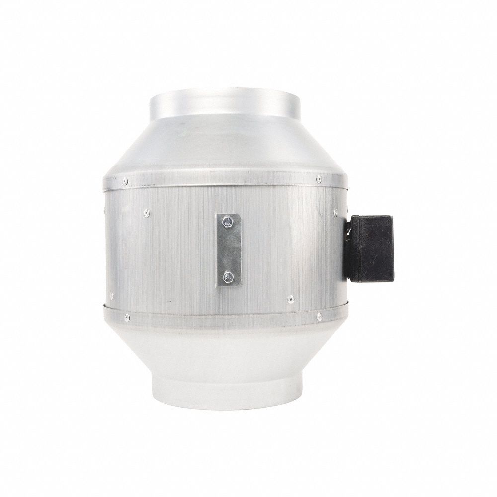 FANTECH In-Line Duct Fan: 836 cfm Max., 8 in Duct, 318 W, 120V AC, 1 Ph ...