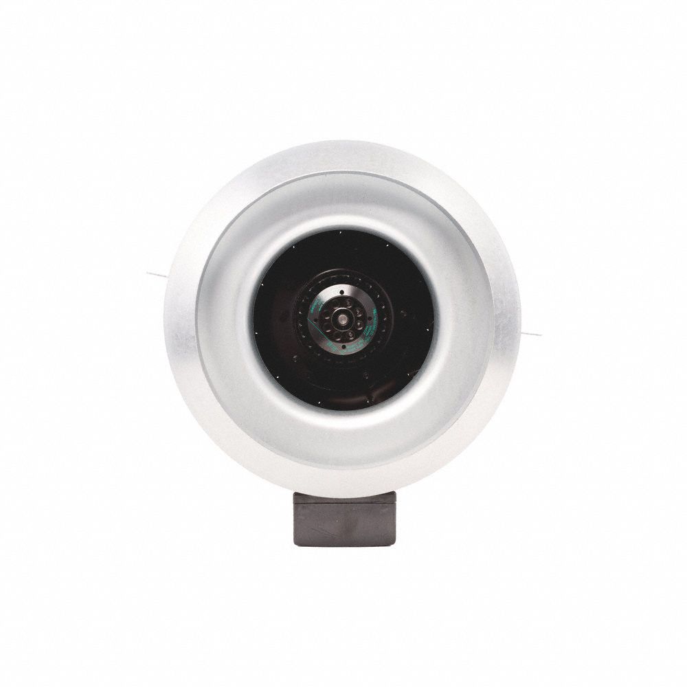 FANTECH In-Line Duct Fan: 910 cfm Max., 10 in Duct, 305 W, 120V AC, 1 ...