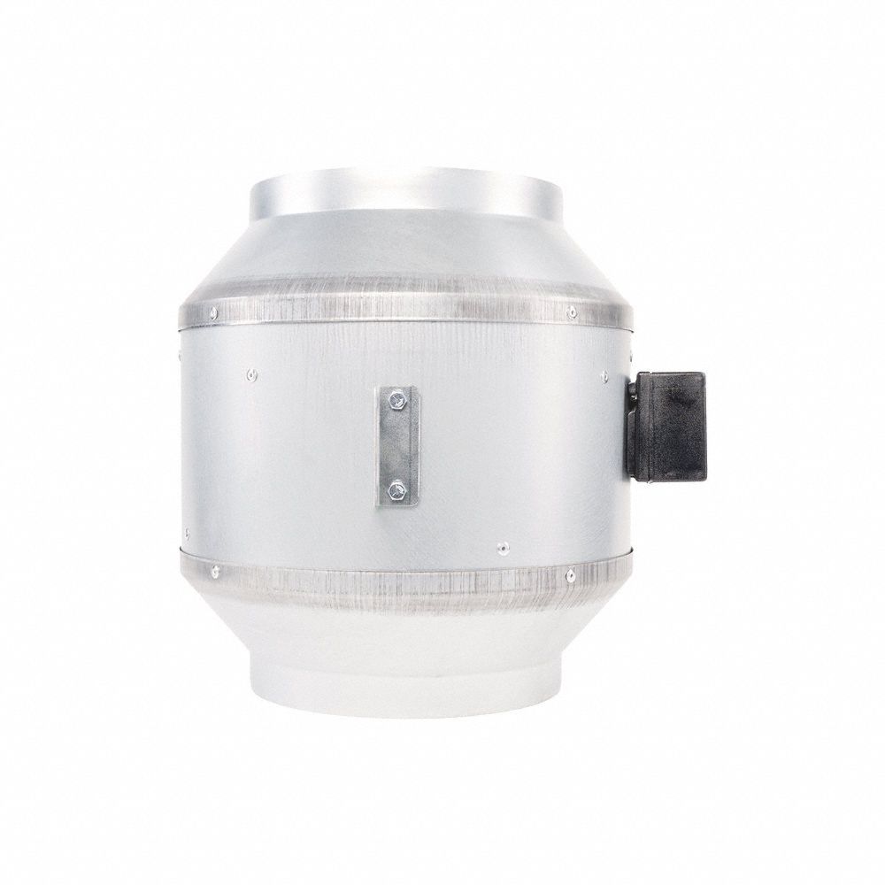 FANTECH In-Line Duct Fan: 910 cfm Max., 10 in Duct, 305 W, 120V AC, 1 ...