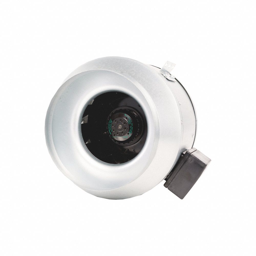 FANTECH In-Line Duct Fan: 910 cfm Max., 10 in Duct, 305 W, 120V AC, 1 ...