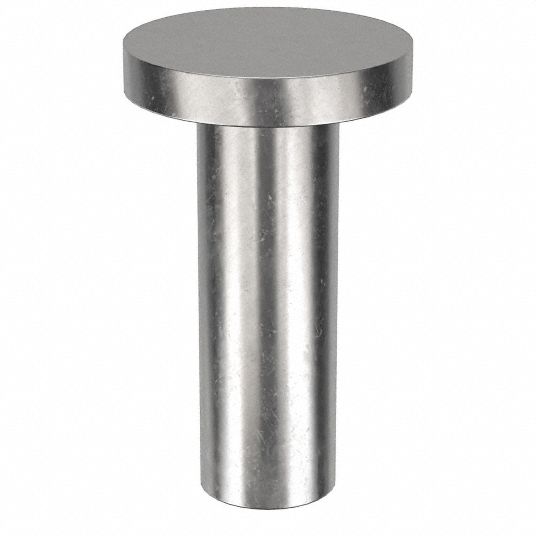 Inch, Flat, Solid Rivet,3/8 in L,Flat,PK100 - 6KY71|41F0406-EA-100 ...