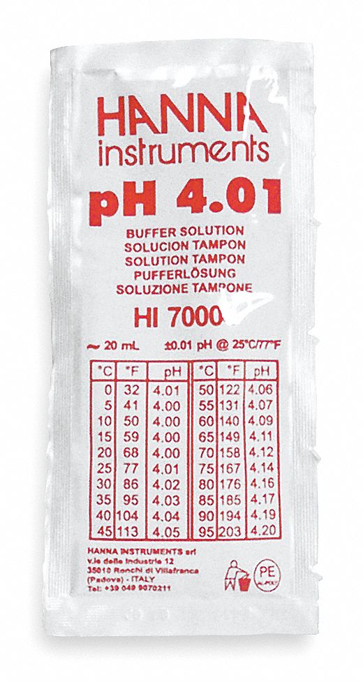 HANNA INSTRUMENTS Solución d/Calibración,Rngo 4.,PQ25 - 6KZ09 | HI70004P - Grainger México