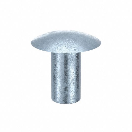 Inch, Dome, Solid Rivet,1/2 in L,Dome,PK85 - 6LB71|350808-7 - Grainger