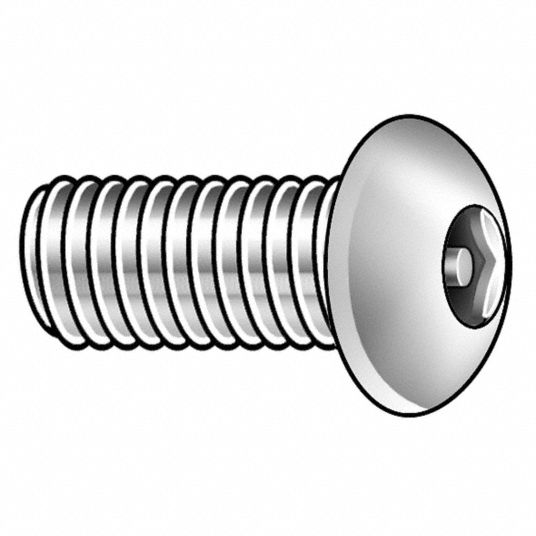 Mach Screw,Button,10-24x5/8 L,PK50 - Grainger