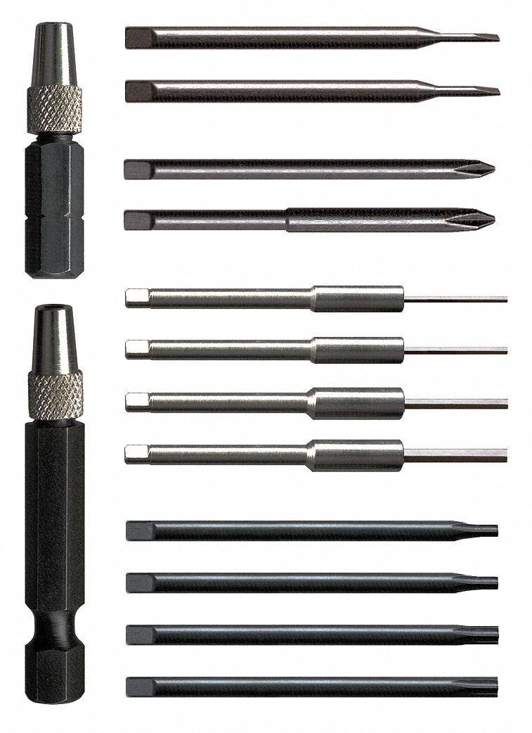 Precision Screwdriver Adapter Set, Number of Pieces 14 - Grainger