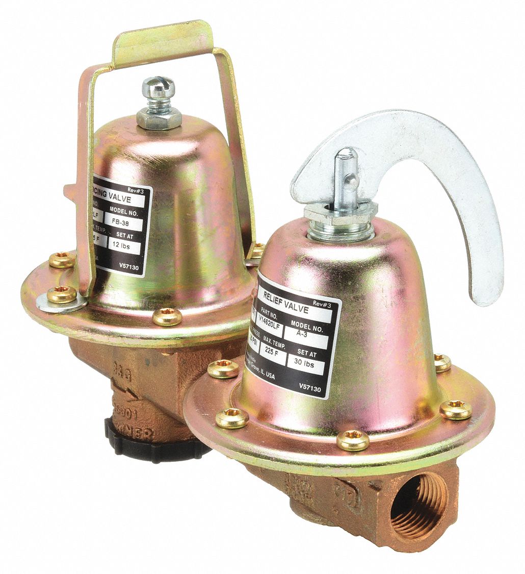BELL & GOSSETT, Brass, 12 psi Factory Set Pressure, Water Pressure ...