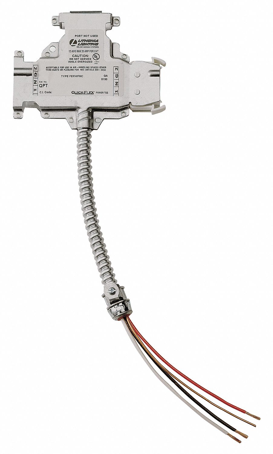 For Recessed Ceiling Lighting Systems, 9 in Overall Lg, Power Tee ...