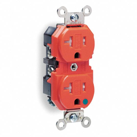20, Heavy Use Hospital Grade, Receptacle, Red, Yes Tamper Resistant ...