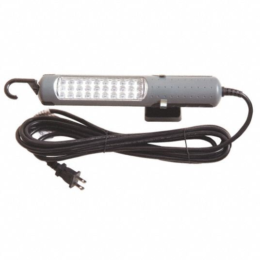 STANDARD PORTABLE Hand Lamp, 2.5 Lamp Watts, 15 ft Cord Length, Gray ...
