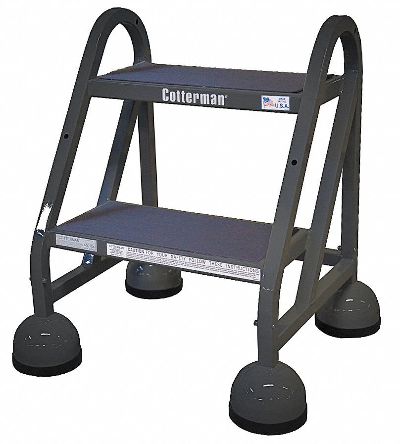 COTTERMAN Escalera Utilitaria con Ruedas, Negro, 2, 22", Acero - 6LYD1 | ST-220 A2 C7 P5 ...