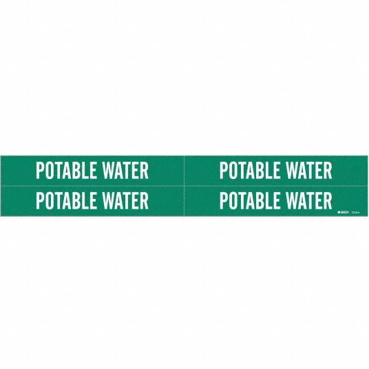 Potable Water, Green, Pipe Marker - 6M428|7219-4 - Grainger