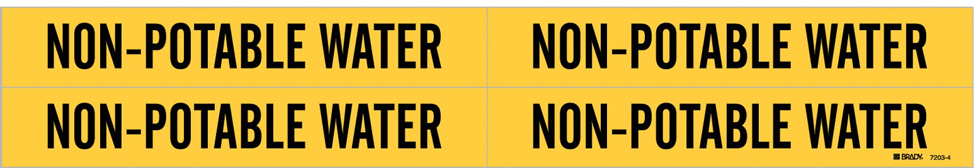 Non-Potable Water, Yellow, Pipe Marker - 6M430|7203-4 - Grainger