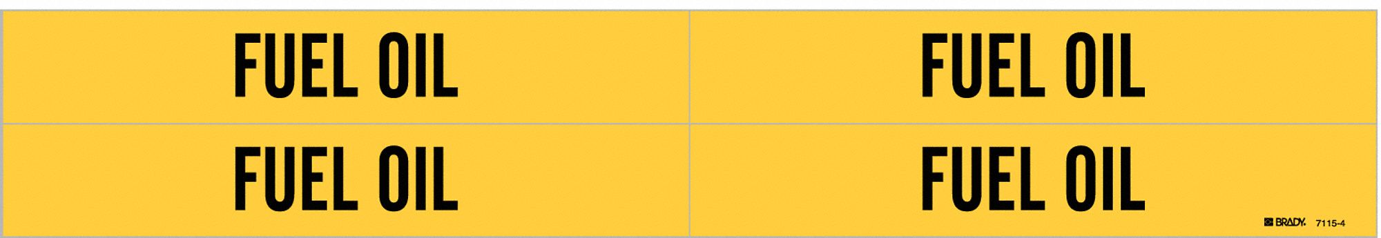 Fuel Oil, Yellow, Pipe Marker - 6M441|7115-4 - Grainger