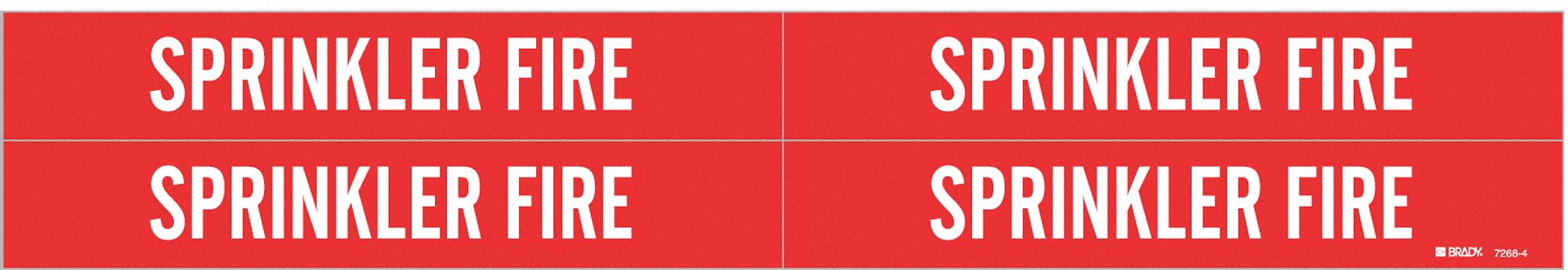 Sprinkler Fire, Red, Pipe Marker - 6M464|7268-4 - Grainger