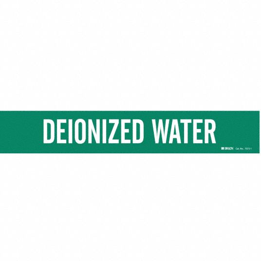Deionized Water, Green, Pipe Marker - 6M607|7073-1 - Grainger