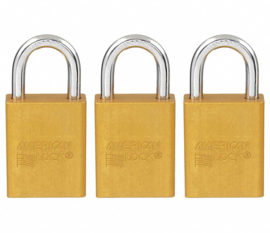 AMERICAN LOCK Candado de Bloqueo Amarillo con 2 llaves Igual - 6MCK3 ...