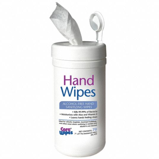 CARE WIPES, 70 Wipes per Container, Soapy, Hand Sanitizer Wipes - 6MGG6 ...