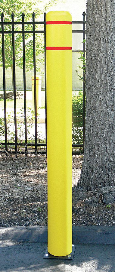POST GUARD 72" Spring Mount Galvanized Steel Flexible Bollard with 7-7/ ...