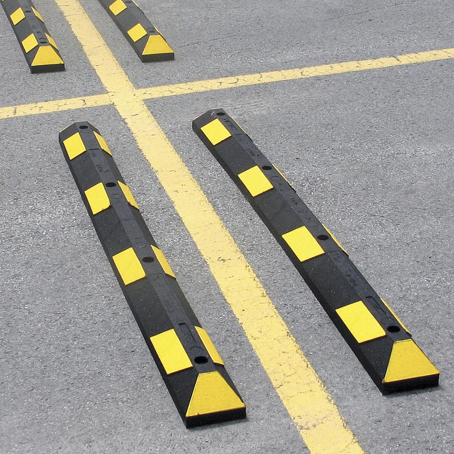 POST GUARD Parking Curb, 48 in x 4 in x 6 in, Black/Yellow - 6MGY4 ...