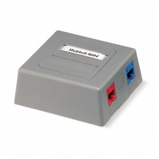 Gray Surface Box, Number of Ports: 4 - Grainger