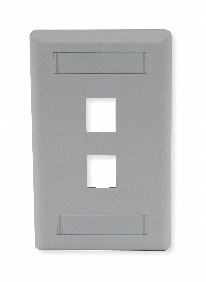 HUBBELL PREMISE WIRING, Gray, 1 Gang, Wall Plate - 6MH79|IFP12GY - Grainger