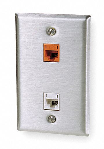 HUBBELL PREMISE WIRING FACEPLATE,2 PORT - Voice & Data Outlets, Boxes ...
