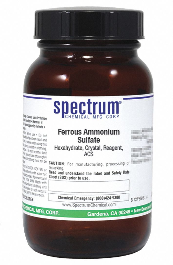 7783-85-9, 392.14, Ferrous Ammonium Sulfate, Hexahydrate, Crystal, Reagent, ACS - 6MMK8|F1050 ...