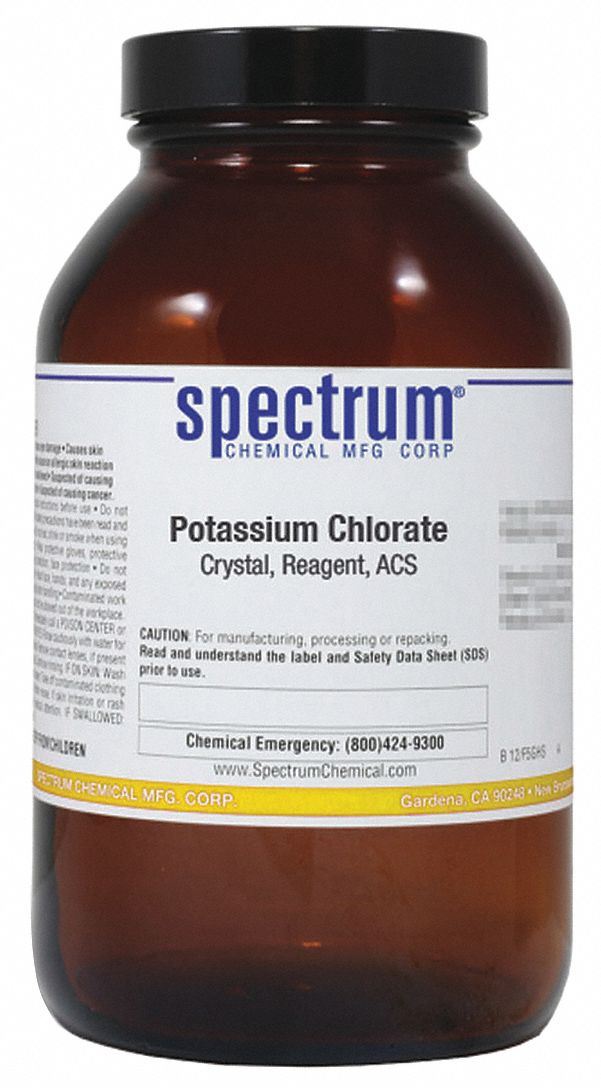 ACS, 500 g, Potassium Chlorate - 6MMV5|P1245-500GM - Grainger