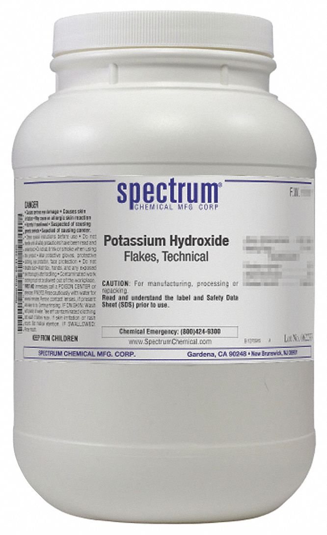 Lab, 2.5 kg, Potassium Hydroxide - 6MNC1|P1325-2.5KG - Grainger