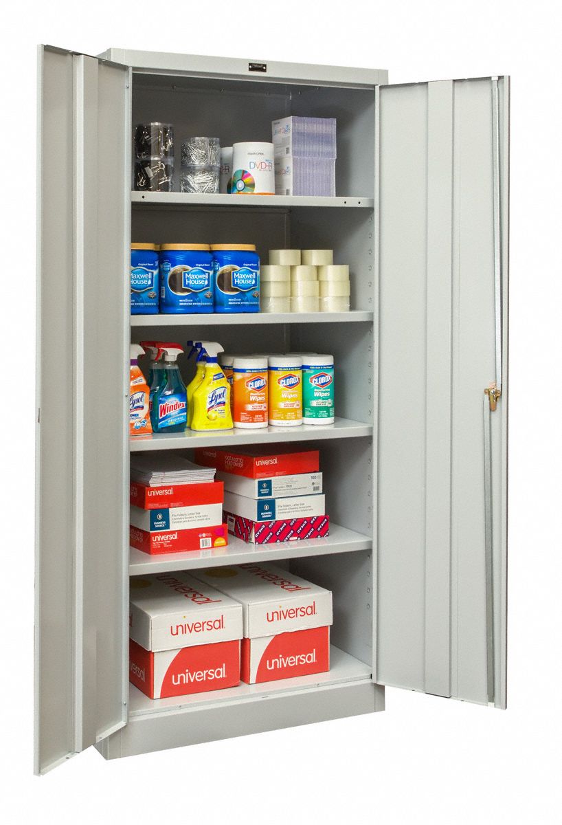 HALLOWELL Storage Cabinet: 36 in x 18 in x 78 in, Swing Handle & Keyed ...