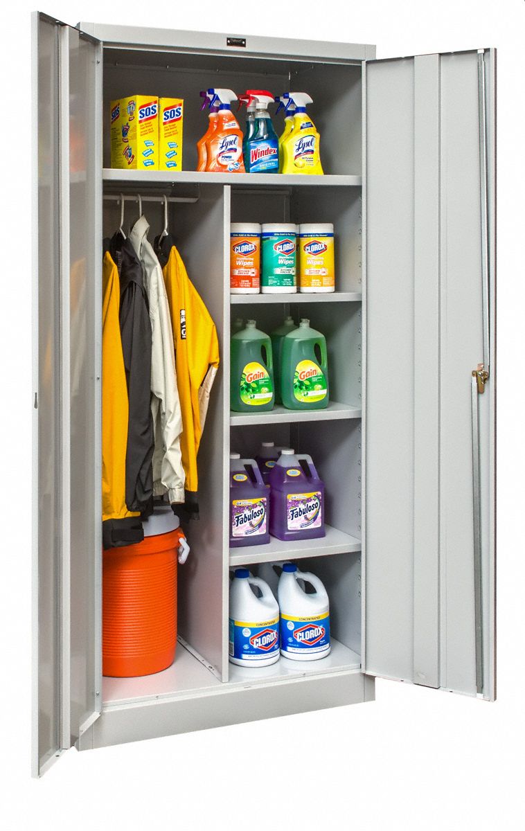 HALLOWELL Storage Cabinet: 36 in x 18 in x 78 in, 4 Shelves, Swing ...