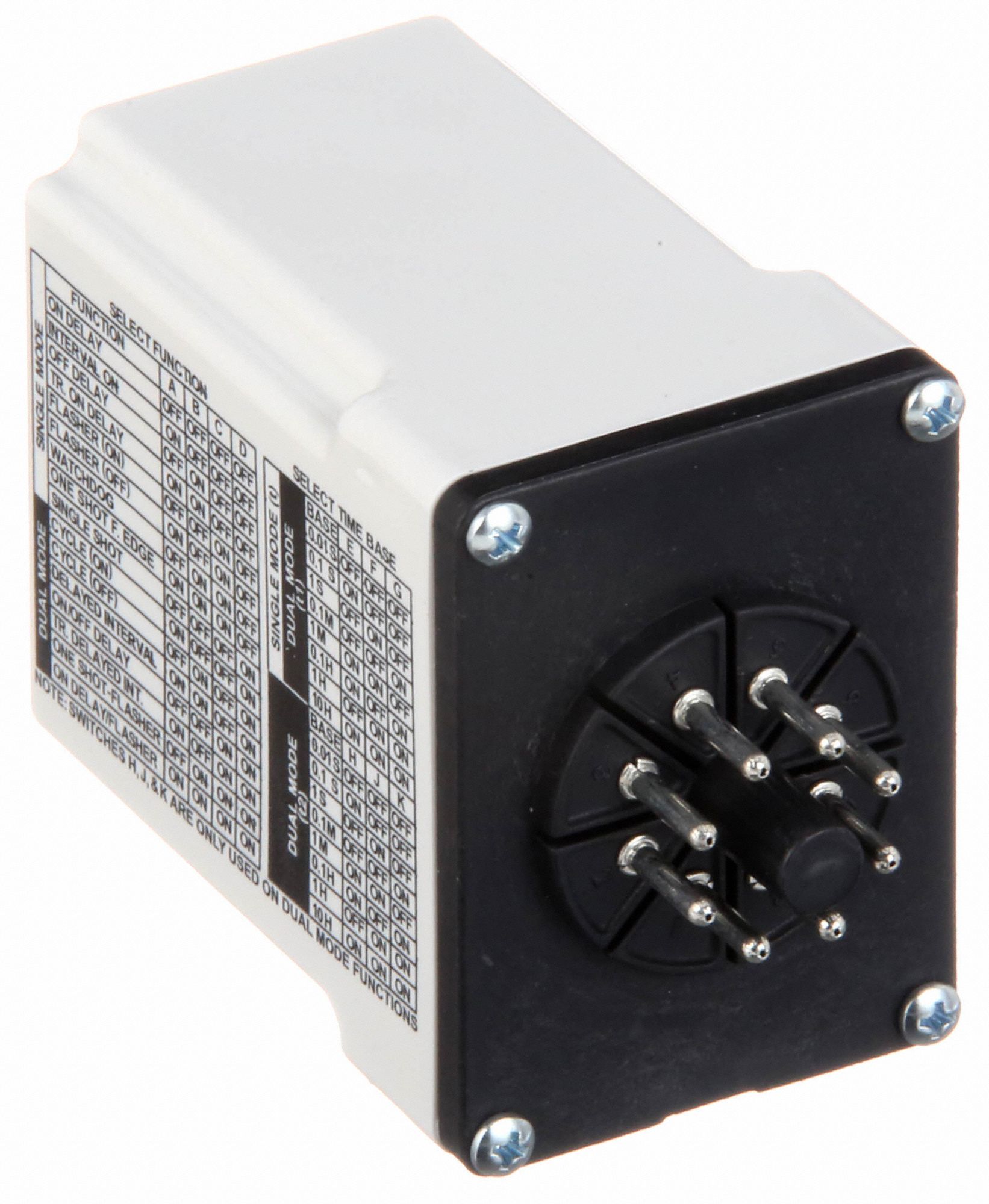 MACROMATIC Multi-Function Time Delay Relay: 8 Pins - Relay, Dip Switch ...