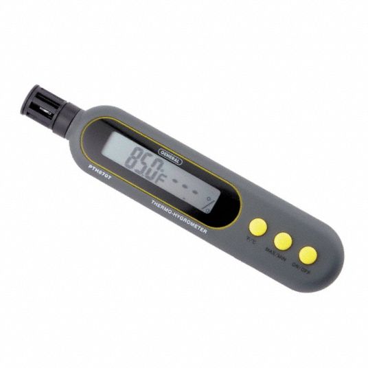 GENERAL Temperature Humidity Meter, Pen, 20-100Pct - 6MRP1|PTH8707 ...