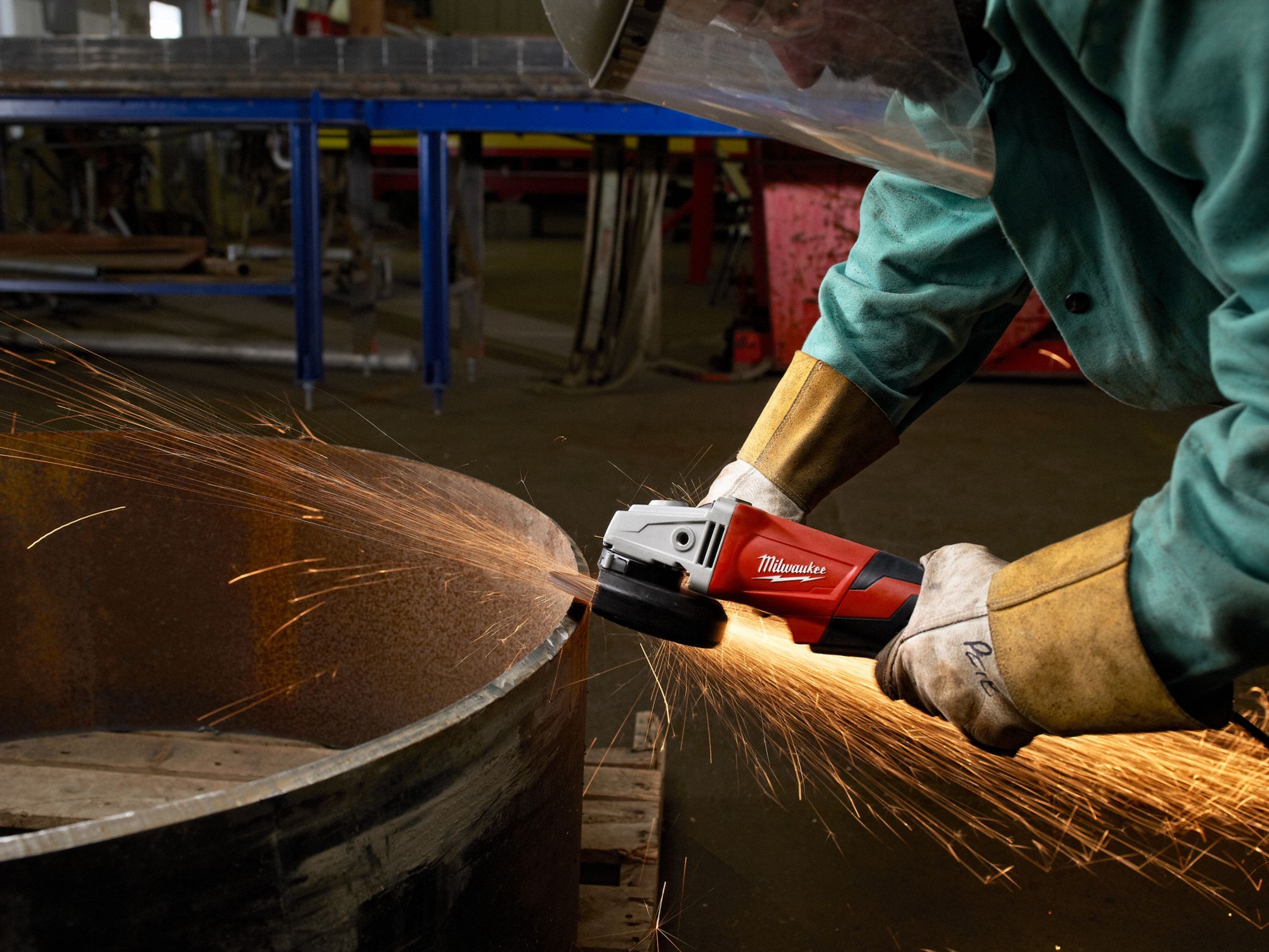 MILWAUKEE Angle Grinder: 13 A, 11,000 RPM Max. Speed, Paddle, 5 in ...