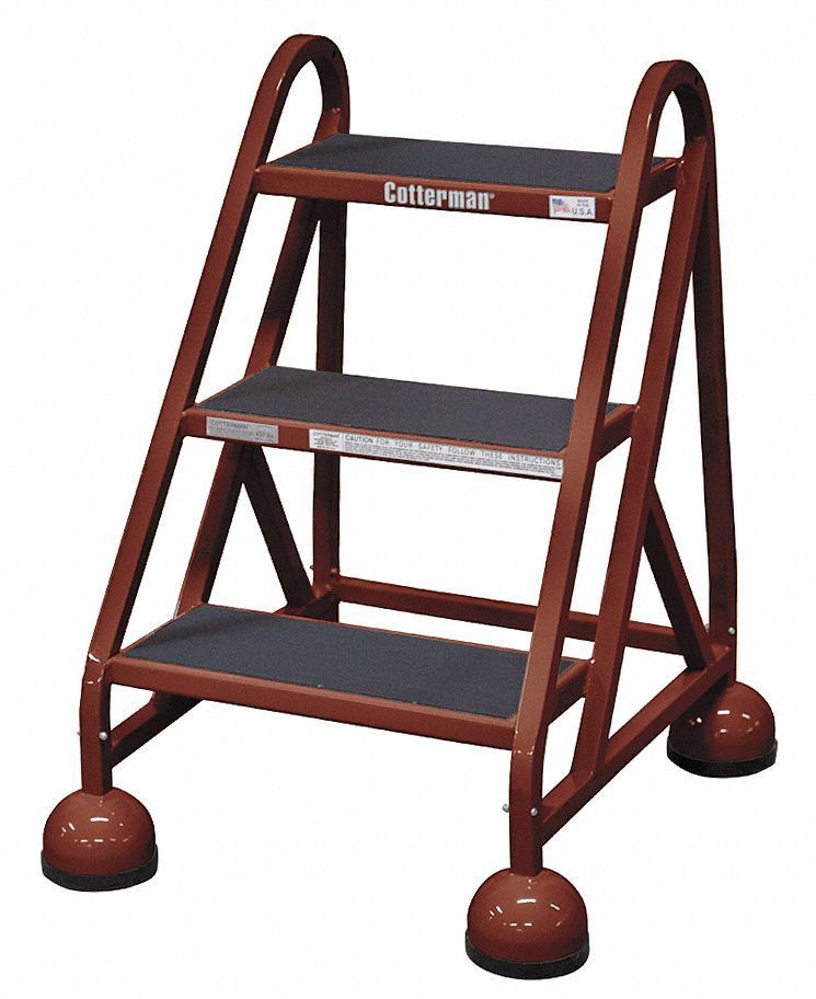 Steel Rolling Step, 31 in Overall Height, 450 lb Load Capacity, Number ...