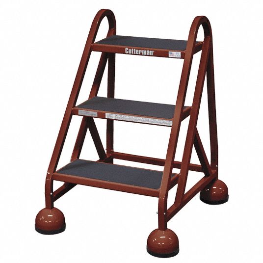 Steel Rolling Step, 31 in Overall Height, 450 lb Load Capacity, Number ...