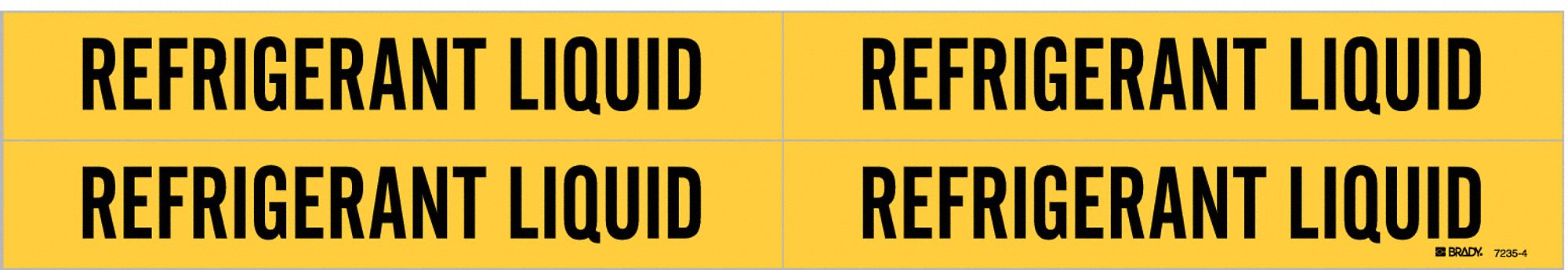 Refrigerant Liquid, Yellow, Pipe Marker - 6N236|7235-4 - Grainger