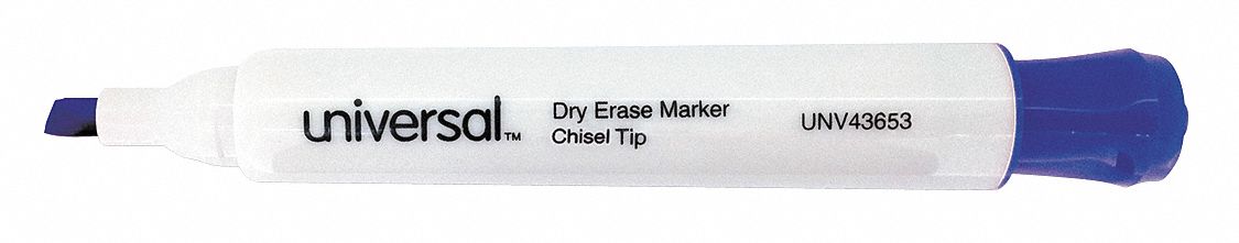 UNIVERSAL, Blue, Chisel, Dry Erase Markers - 6NDZ8|UNV43653 - Grainger