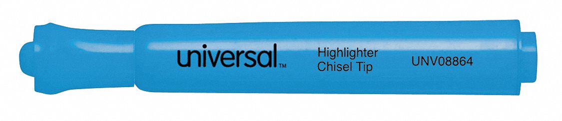 UNIVERSAL, Blue, Chisel, Highlighter - 6NEA8|UNV08864 - Grainger