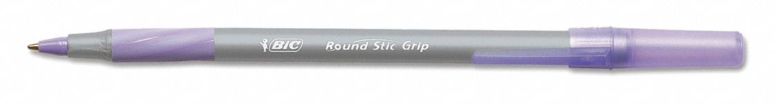 BIC, Round Stic Grip™ Xtra Comfort, Purple, Ballpoint Pen - 6NEF7 ...