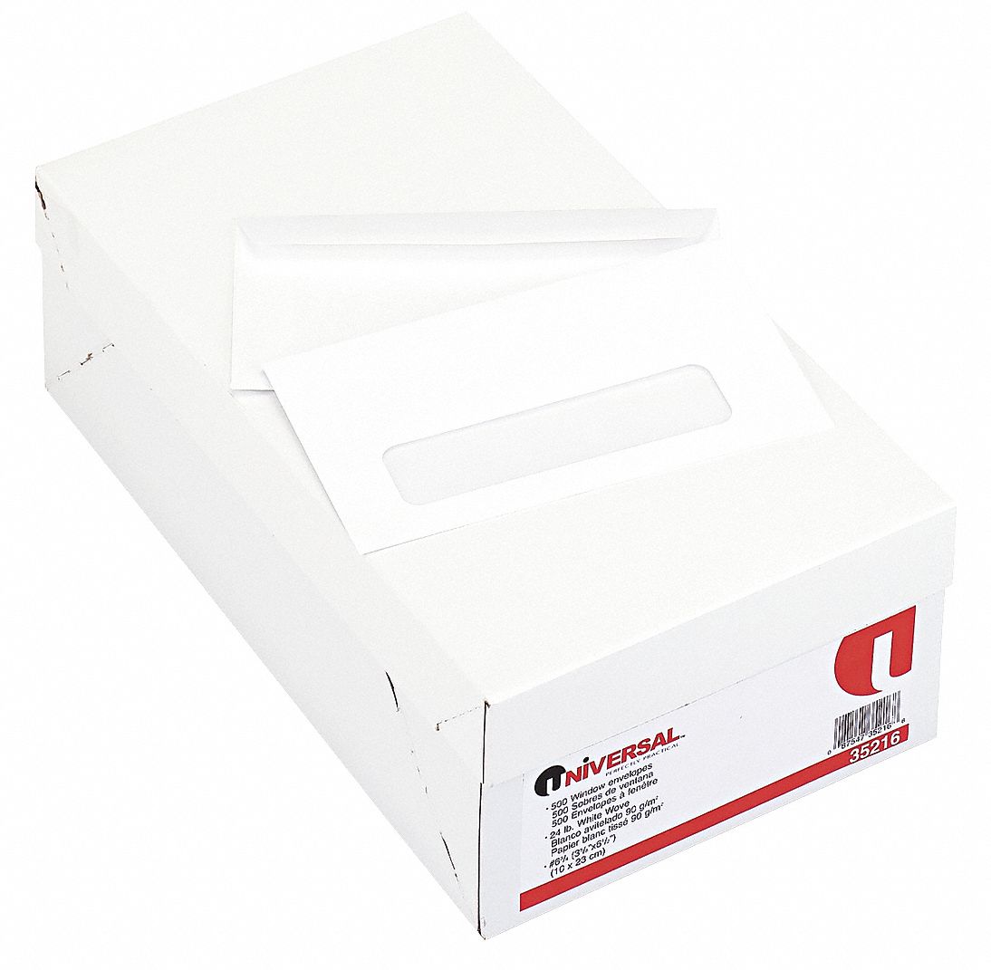 UNIVERSAL, 1 Windows, Bottom Left, Window Envelopes - 6NEP7|UNV35216 ...