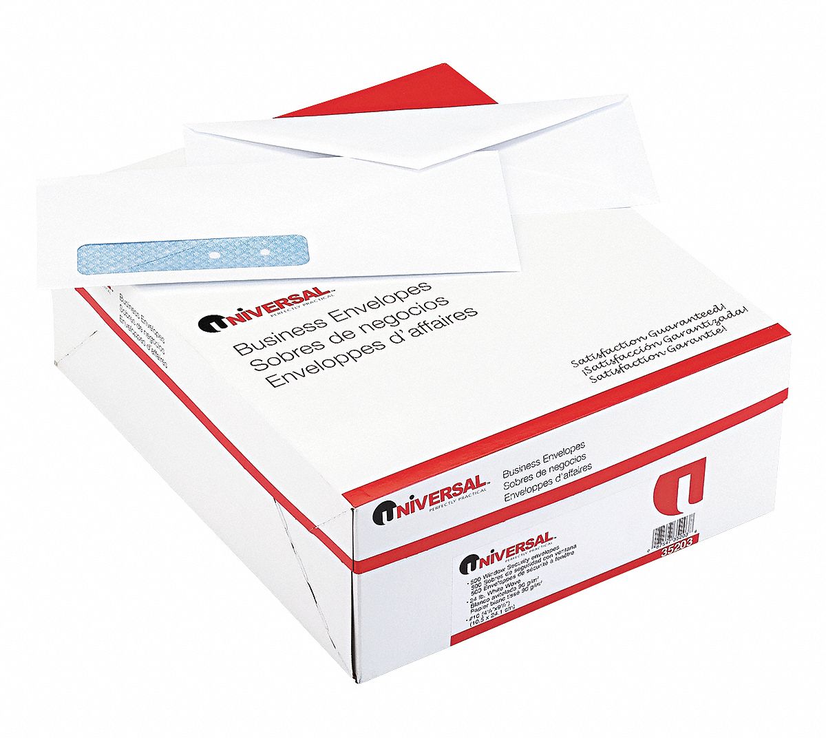 UNIVERSAL, 1 Windows, Bottom Left, Window Envelopes - 6NER0|UNV35203 ...