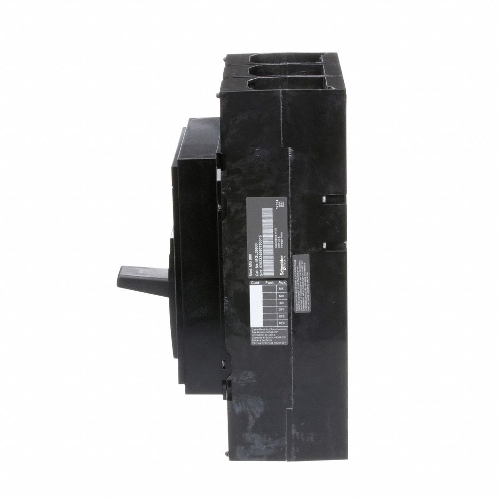 SQUARE D Molded Case Circuit Breaker: 600 A Amps, 18kA at 600V AC, Adj ...