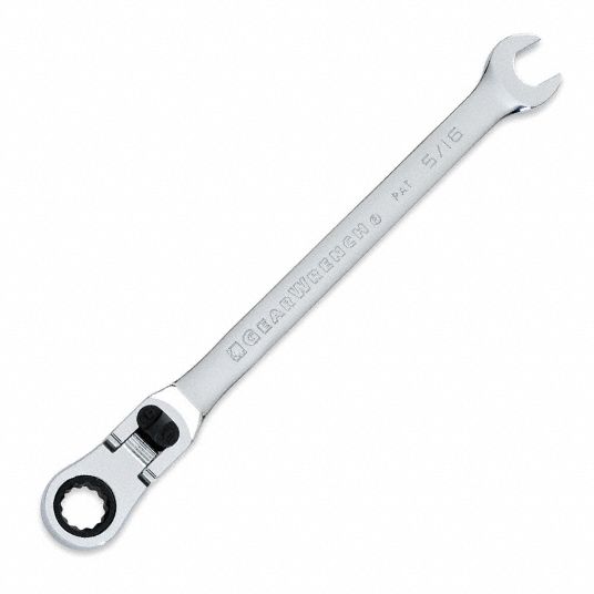 Ratcheting Combination Wrench, Alloy Steel, Full Polish, 8 in Overall ...