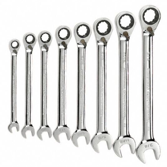 Reversible Wrench Set, Alloy Steel, Polished - Grainger