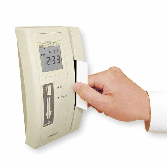 Wall-Mount Computerized Time Clock, 8 1/4 inH x 4 1/2 inW x 2 1/4 inD ...